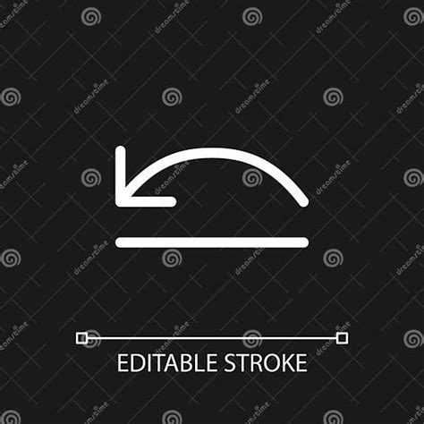 Move Backward Pixel Perfect White Linear Ui Icon For Dark Theme Stock Vector Illustration Of