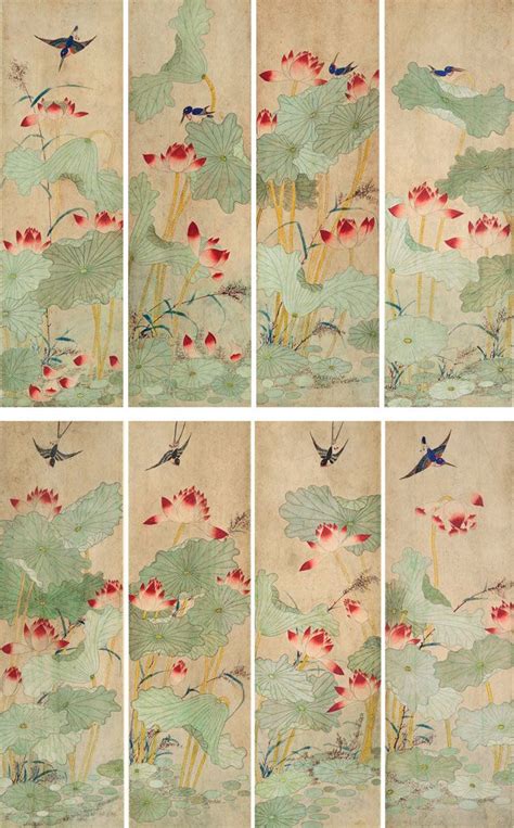 해외의 민화 컬렉션 ㊲ 미국 호놀룰루 미술관 소장 민화 Ⅲ 월간민화 민화 연꽃 그림 중국 예술