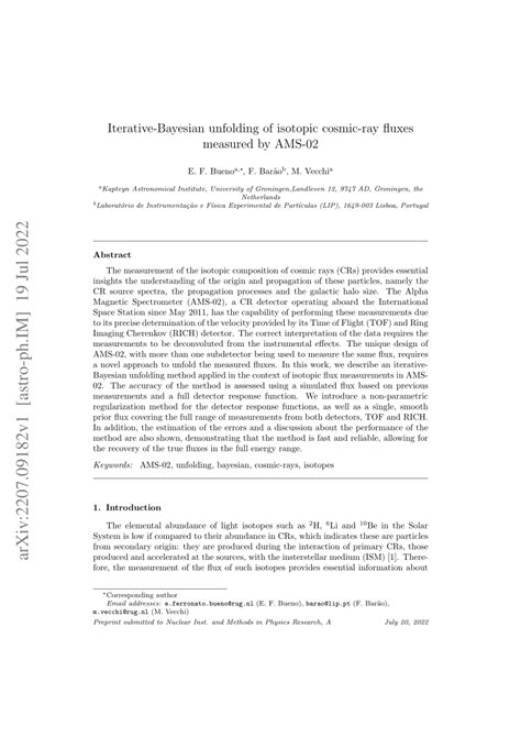 PDF Iterative Bayesian Unfolding Of Isotopic Cosmic Ray Fluxes Measured By AMS