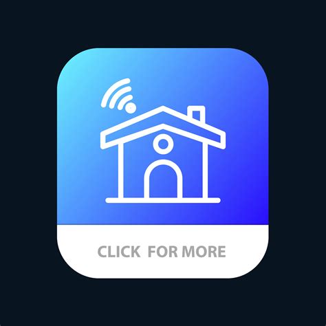 Wifi Service Signal House Mobile App Button Android And Ios Line