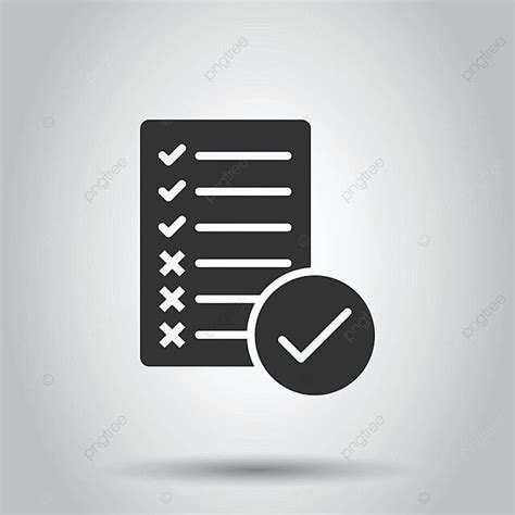 Flat Document Checklist Icon On White Background Search Audit Checkbox Vector Search Audit