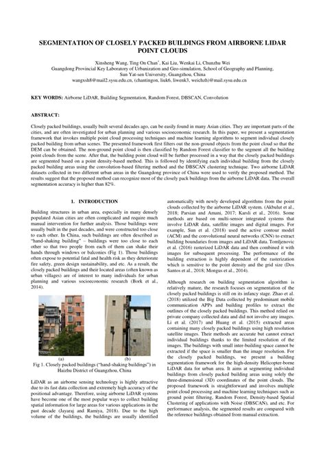 Pdf Segmentation Of Closely Packed Buildings From Airborne Lidar