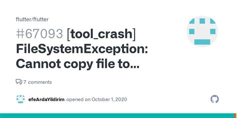 Toolcrash Filesystemexception Cannot Copy File To Cusersuserdocumentsprogeğitimdart