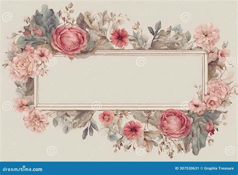 Flowers Rectangle Frame Generative Ai Stock Illustration Illustration Of Square Summer 307530631