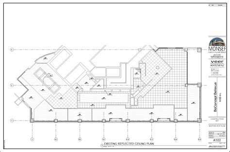Monsef Donogh Design Groupboconcept Bellevue Sheet A102 Existing Rcp Plan Monsef Donogh