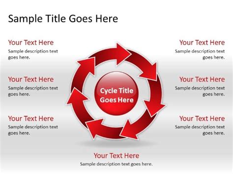 Arrowcycle A Red PowerPoint Template Background In Arrows PowerPoint Ppt Slide Design Category