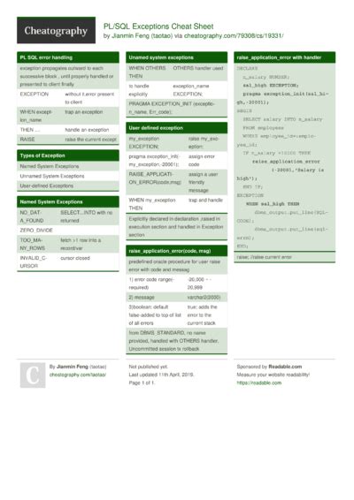 43 Oracle Cheat Sheets Cheat Sheets For Every Occasion