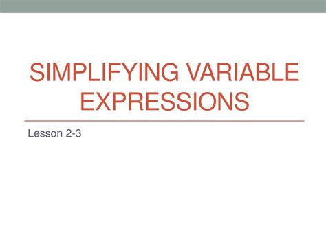 PPT Simplifying Variable Expressions PowerPoint Presentation Free Download ID 2597711