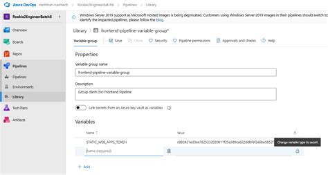 Set Azure Pipeline Deploy Static Web App Vuilendi