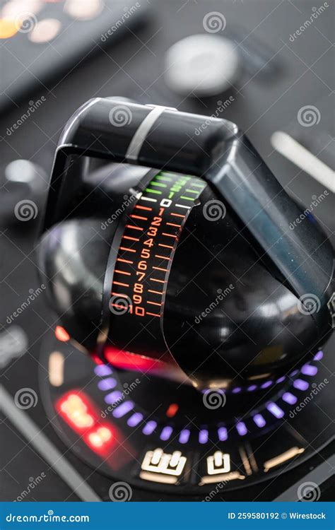 Vertical Closeup Shot Of An Illuminated Thrust Control Of A Ferry Ship Editorial Photography