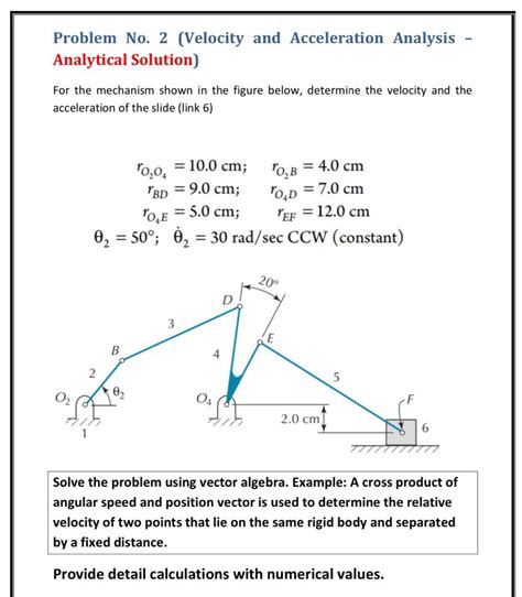 Solved Problem No 2 Velocity And Acceleration Analysis