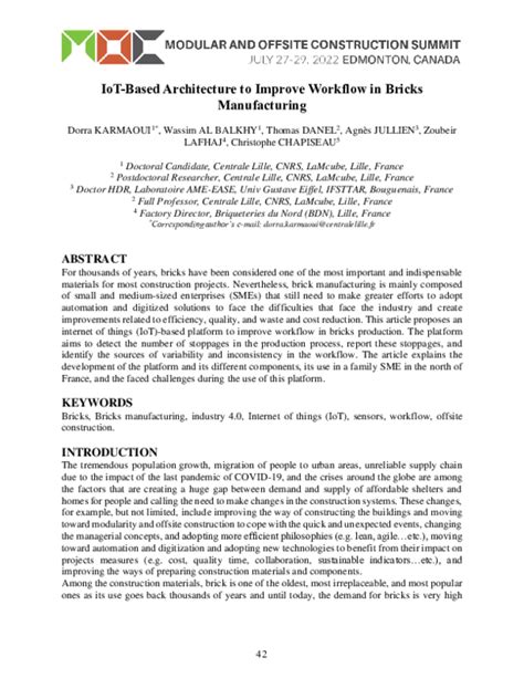 Pdf Iot Based Architecture To Improve Workflow In Bricks Manufacturing