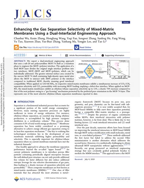 Pdf Enhancing The Gas Separation Selectivity Of Mixed Matrix