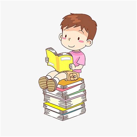 كرتون جين القلم كتاب Png تنزيل ، ولد صغير يقرأ كتاب صور متجهة ، ملفات