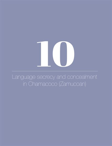 Pdf Ciucci 2023 Language Secrecy And Concealment In Chamacoco Zamuco