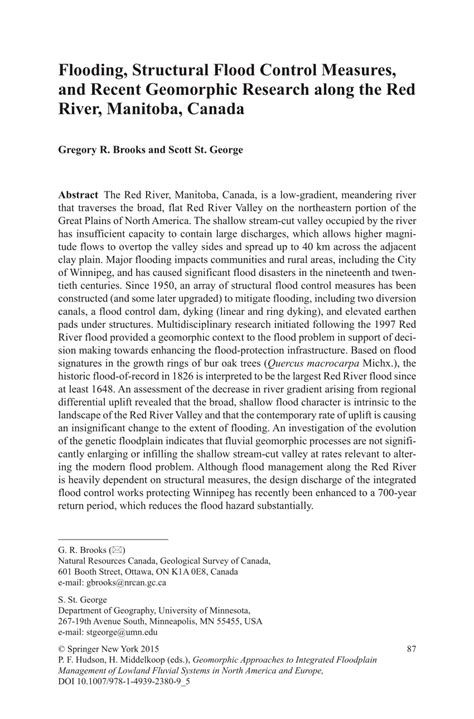Pdf Flooding Structural Flood Control Measures And Recent
