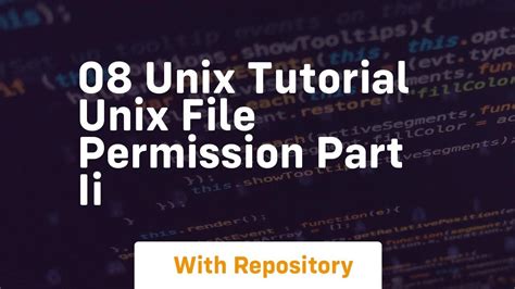 08 Unix Tutorial Unix File Permission Part Ii Youtube