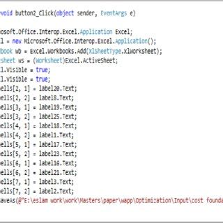 11 Developed Code To Export Data To Microsoft Excel Download Scientific Diagram