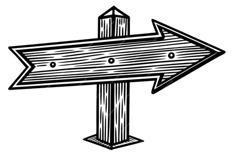 Vintage Wooden Arrow Signboard And Pointer Design Premium Ai