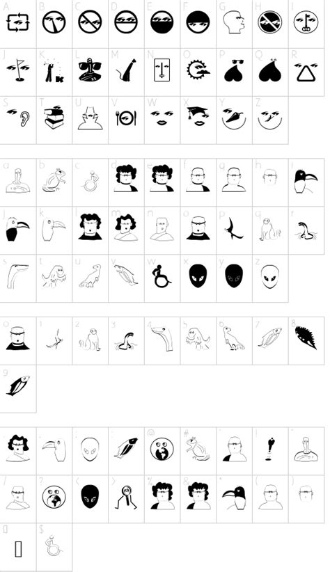 Characters Font Details