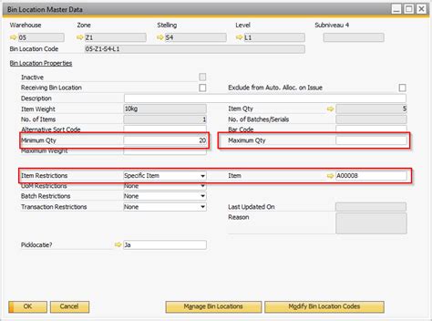 Sap Business Onebin Location Master Data