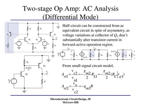 Small Signal Equivalent Circuit Of Differential Amplifier Analysis