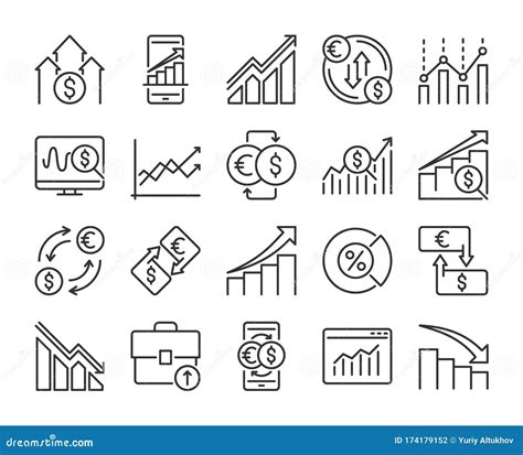 Stock Quotes Icons Stock Quotes Charts And Data Analysis Line Icon