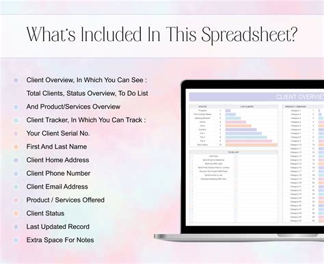 Client Tracker Spreadsheet Small Business Management Google Sheets Template CRM Customer