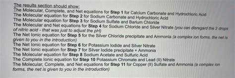 solved write the molecular equation the complete ionic