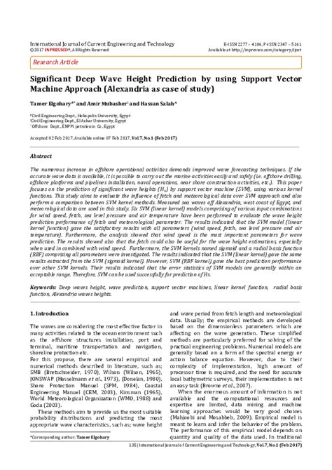 pdf significant deep wave height prediction by using support vector