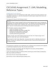 UML Modelling And Reference Types CSC1016S Assignment 7 Course Hero