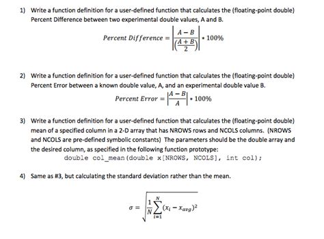 Solved Write A Function Definition For A User Defined Chegg Com