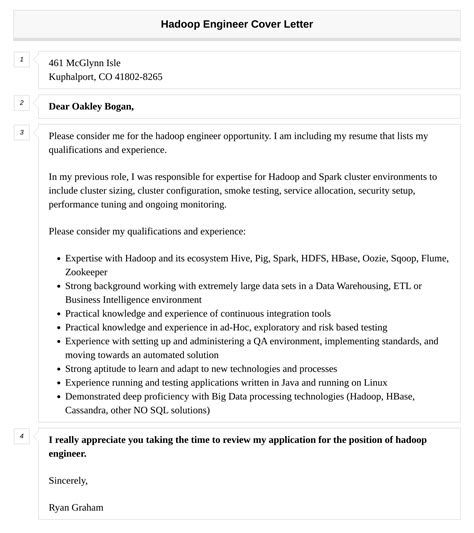 Hadoop Engineer Cover Letter Velvet Jobs