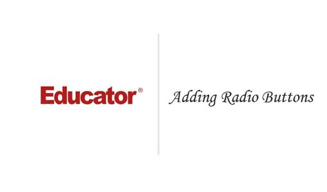 Adding Radio Buttons Adobe Dreamweaver CC Educator Com