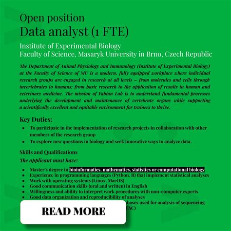 researchjobs cz on linkedin hiring dataanalyst bioinformatics