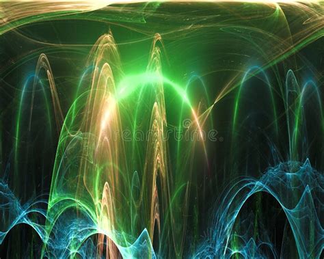 Abstract Digital Fractal Style Effect Vibrant Light Graphic Render
