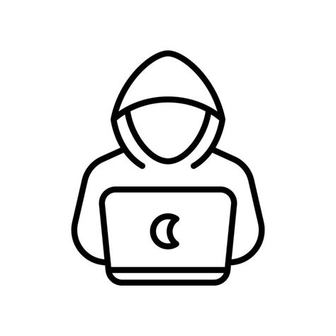 Hacker Line Icon Isolated On White Background Vector Art At Vecteezy