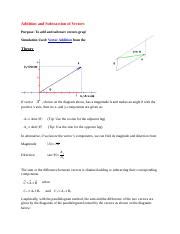 Lab 1 - Vectors.docx - Addition and Subtraction of Vectors Purpose: To ...