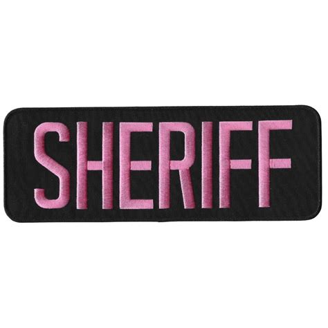 Sheriff Embroidered Chest Patch Embroidered Pinkblackblack Hook