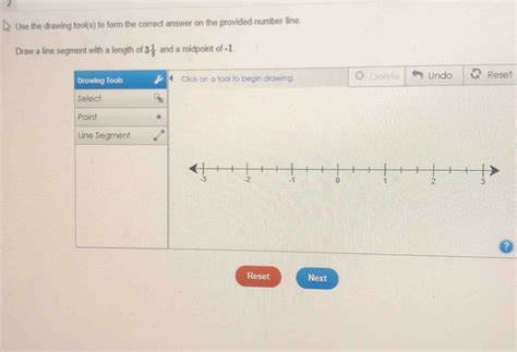 2 Use the drawing tool(s) to form the correct answer on the provided number line. Draw a [Math]