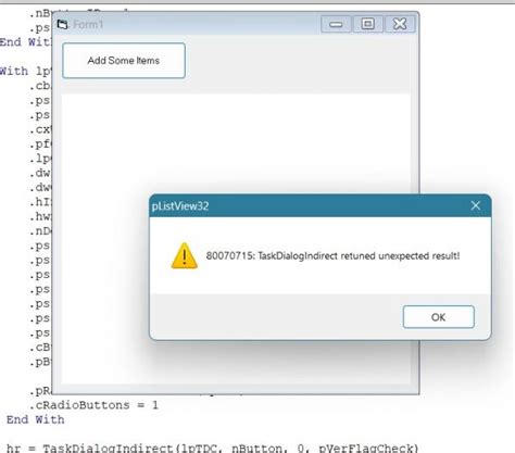 taskdialogindirect in it s simpliest form throws e invalidarg vbforums