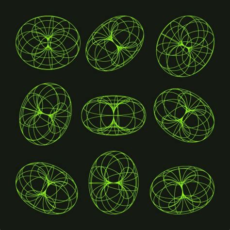 Wireframe Shapes Lined Torus Perspective Mesh Vector Image