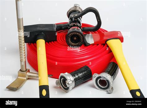 Fire Hose Hooligan Pinch Bar Yellow Sledgehammer Axe From Firemans