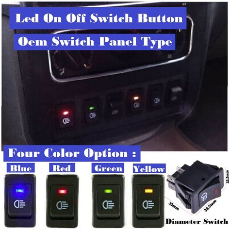 Car On Off Switch Button SPST Toggle Control V Dot Light Push Start Switches Car Accessories