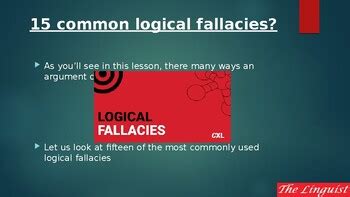 Logical Fallacies II By Lingua Franca Systems TPT