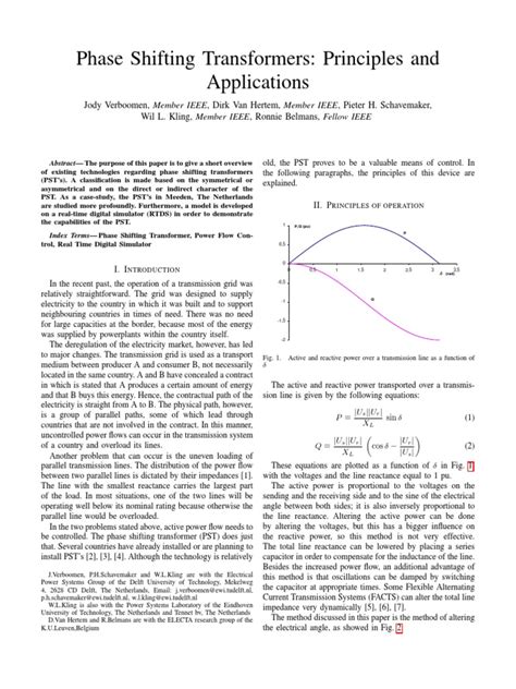 Phase Shifting Transformers Principles And Applications Download Free Pdf Transformer
