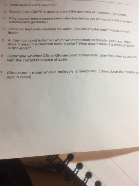 solved what does vsepr stand for explain how vsepr is used