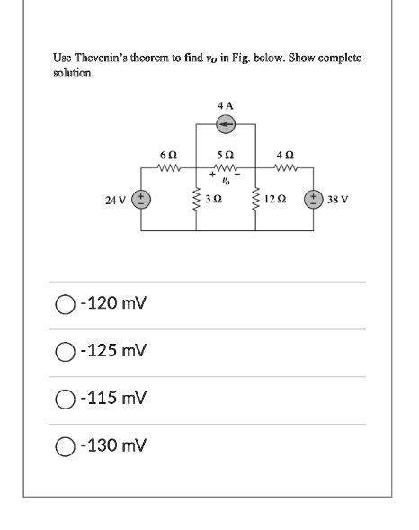 Solved Help To Solve The Problem By Using Thevenins Theorem Thanks