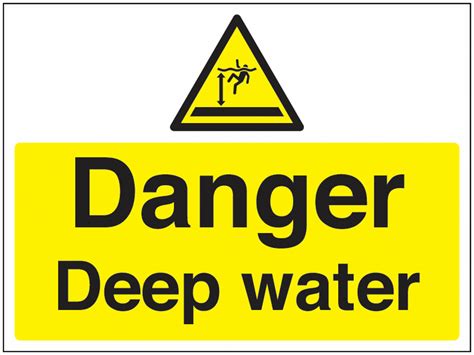 Construction Signs Danger Deep Water Safety Signs