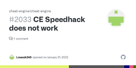 Ce Speedhack Does Not Work · Issue 2033 · Cheat Enginecheat Engine